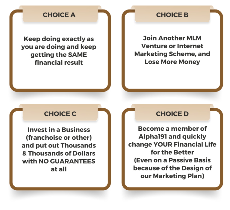 Life Is All About Choices – Alpha 191